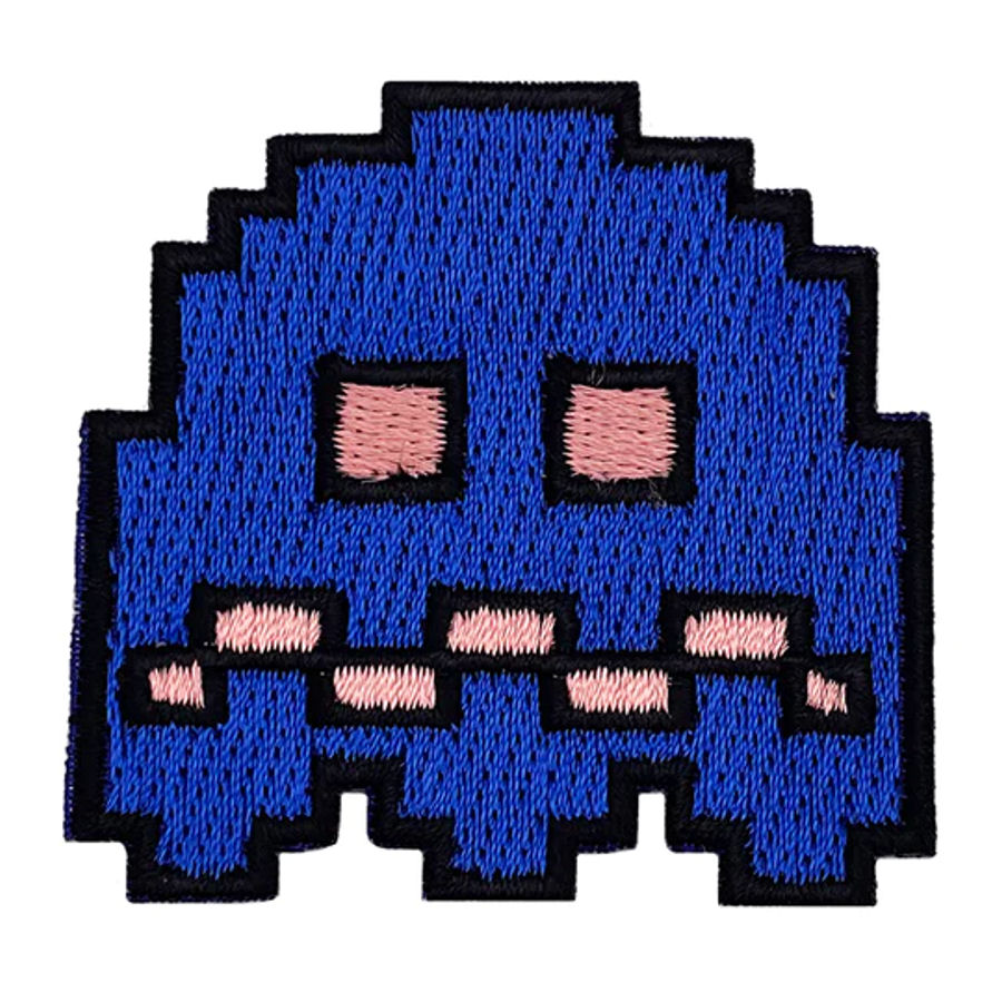 Pac-Man Blue Ghost - Embroidered Iron-On Patch at Sticker Shoppe