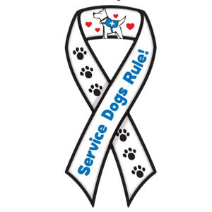 Service Dogs Rule - Ribbon Magnet at Sticker Shoppe
