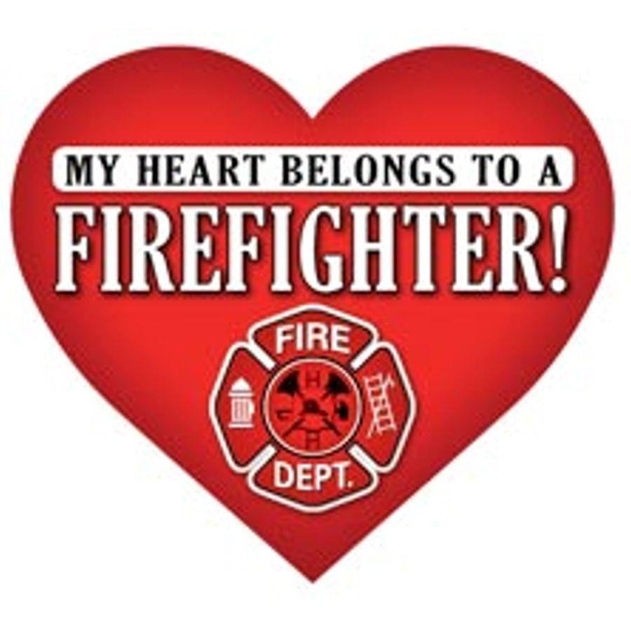My Heart Belongs To A Firefighter - Heart Magnet at Sticker Shoppe