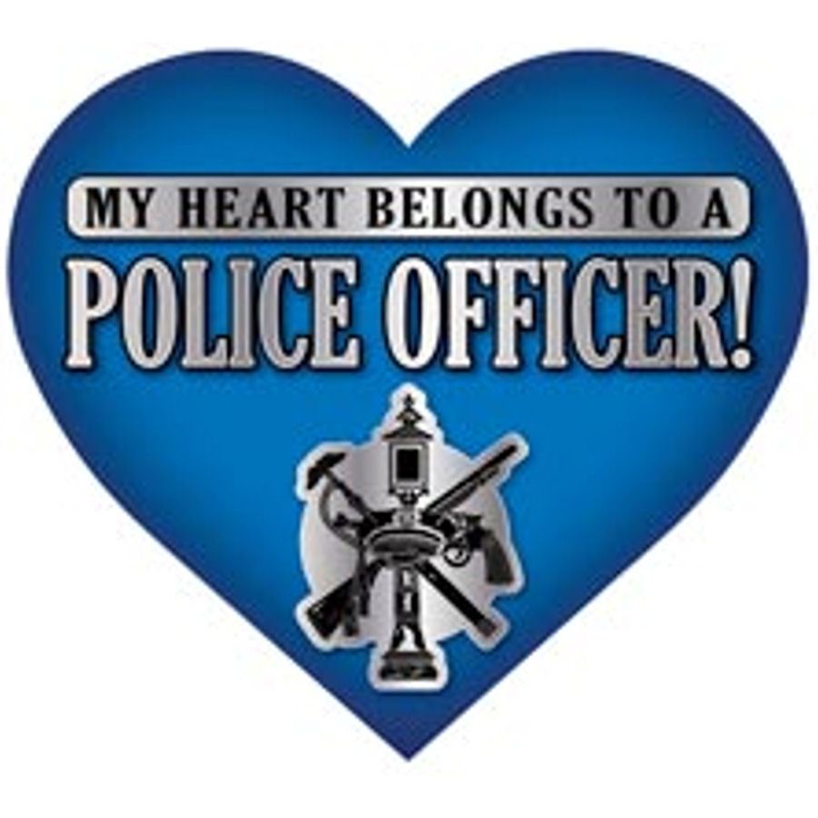 My Heart Belongs To A Police Officer - Heart Magnet at Sticker Shoppe