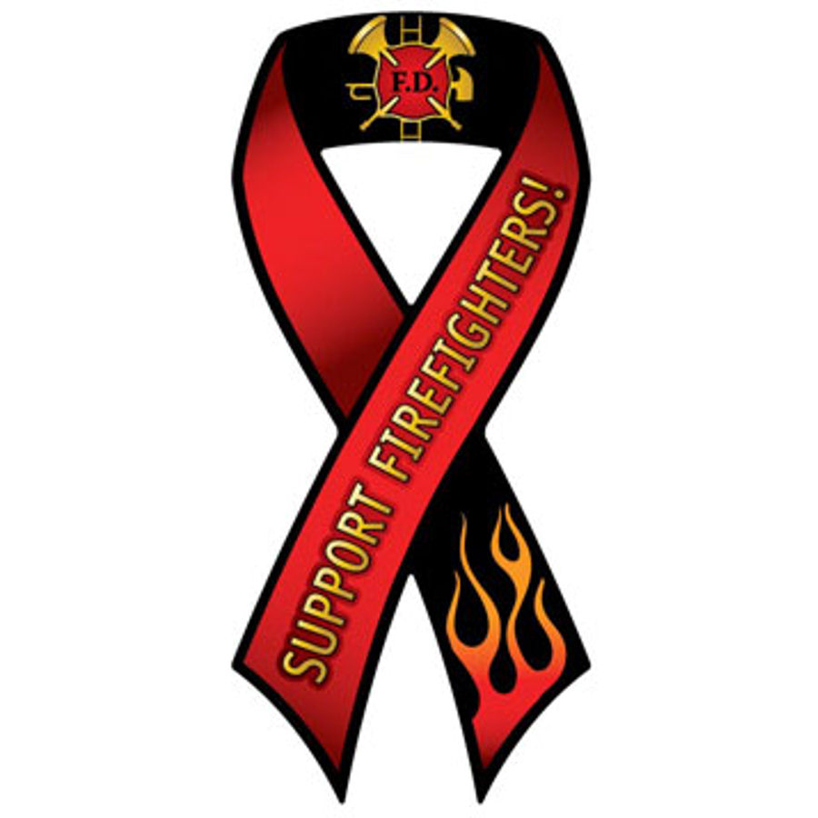 Support Firefighters - Ribbon Magnet at Sticker Shoppe