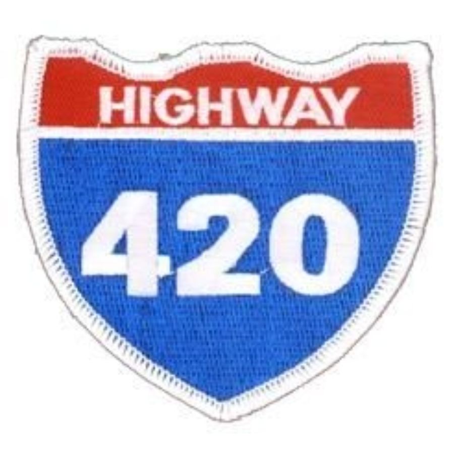 Highway 420 4:20 - Embroidered Iron-On Patch at Sticker Shoppe