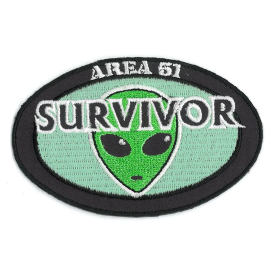 Alien Area 51 Survivor - Embroidered Iron-On Patch at Sticker Shoppe