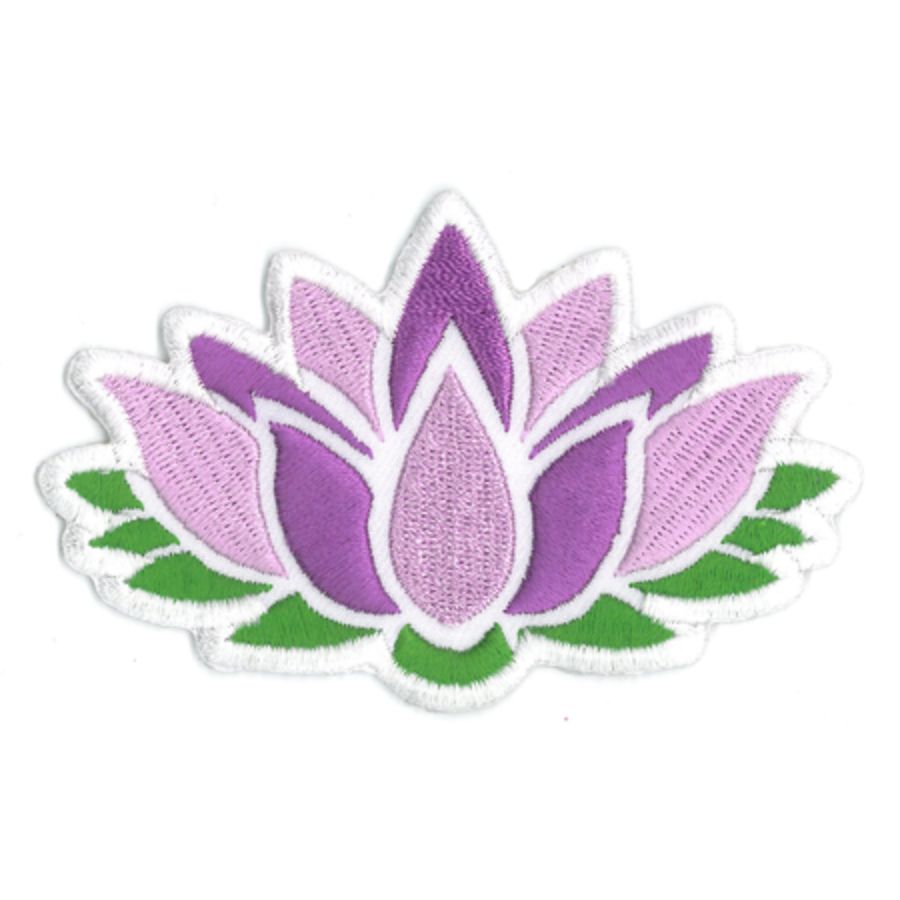 Lotus Flower - Embroidered Iron-On Patch at Sticker Shoppe