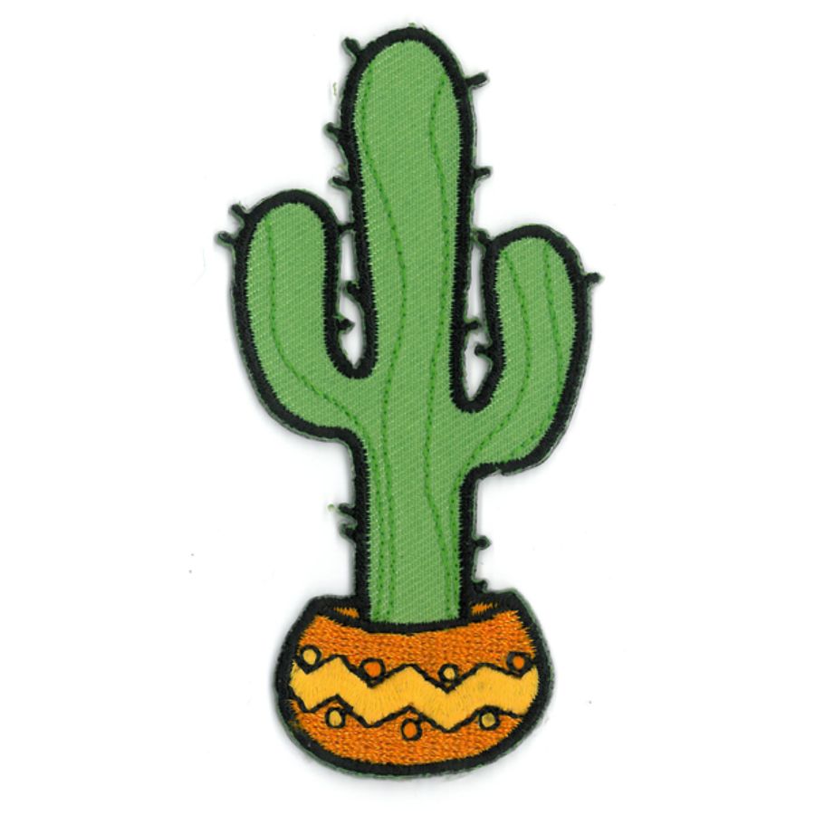 Green Cactus - Embroidered Iron-On Patch at Sticker Shoppe