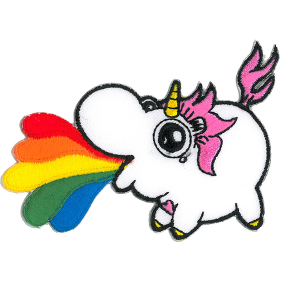 Emi Boz Chubby Unicorn Rainbow - Embroidered Iron-On Patch at Sticker ...