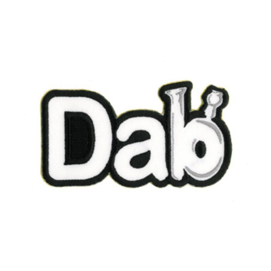 DAB Script Text - Embroidered Iron-On Patch at Sticker Shoppe