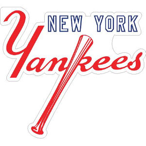 New York Yankees 1973-Present Script Logo - Sticker at Sticker Shoppe