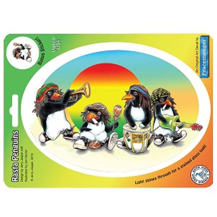 Rasta Penguins - Vinyl Sticker at Sticker Shoppe