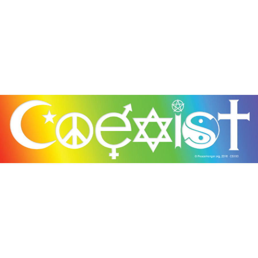 Coexist In A Rainbow - Mini Sticker at Sticker Shoppe
