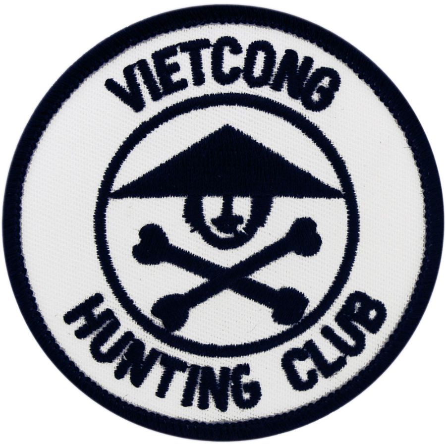 Viet Cong Hunting Club Black & White - Embroidered Iron-On Patch at ...