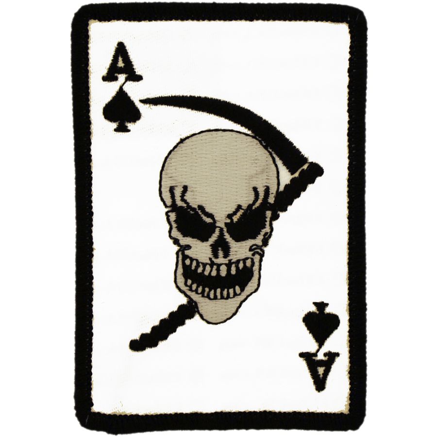 Death Skull Ace Of Spades - Embroidered Iron-On Patch at Sticker Shoppe