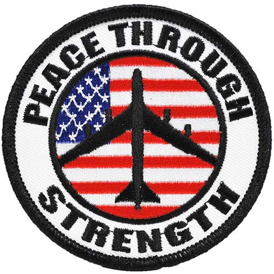 United States Of America Peace Through Strength - Embroidered Iron-On ...