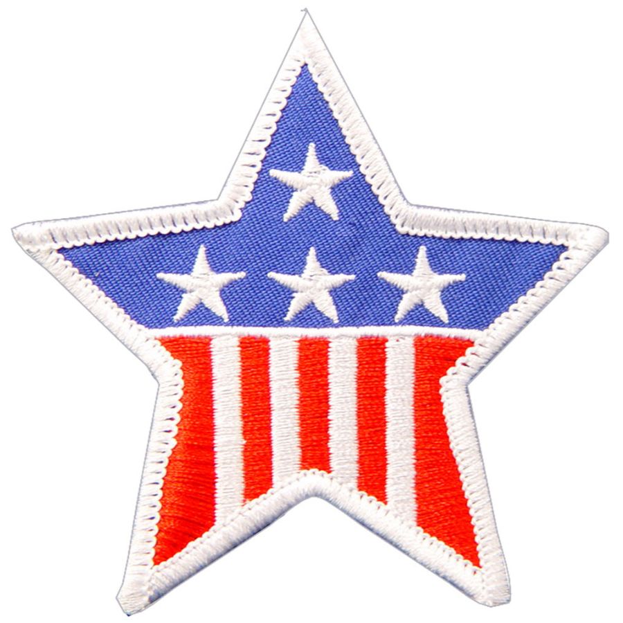 United States Of America American Flag Star - Embroidered Iron-On Patch ...