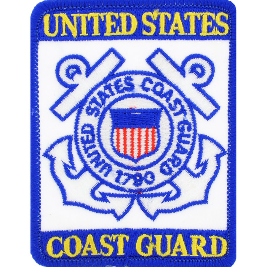 United States Coast Guard Rectangle Logo - Embroidered Iron-On Patch at ...