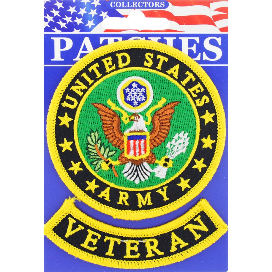 United States Army Veteran - 3" Embroidered Iron On Patch at Sticker Shoppe