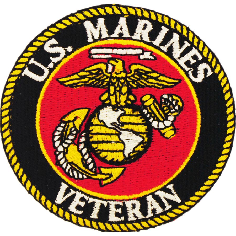 U.S. Marines Veteran - Embroidered Iron-On Patch at Sticker Shoppe