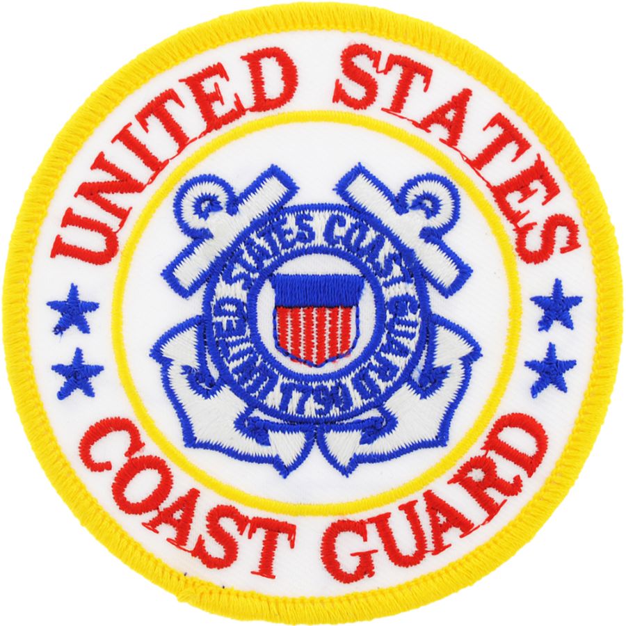 United States Coast Guard Red Script Logo - Embroidered Iron-On Patch ...