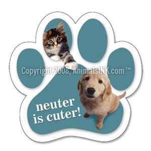 Neuter Is Cuter - Paw Magnet at Sticker Shoppe
