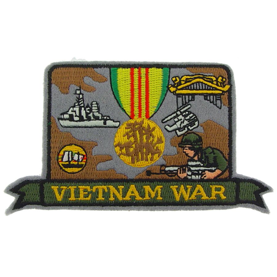 Vietnam War Service Medal - Embroidered Iron-On Patch at Sticker Shoppe