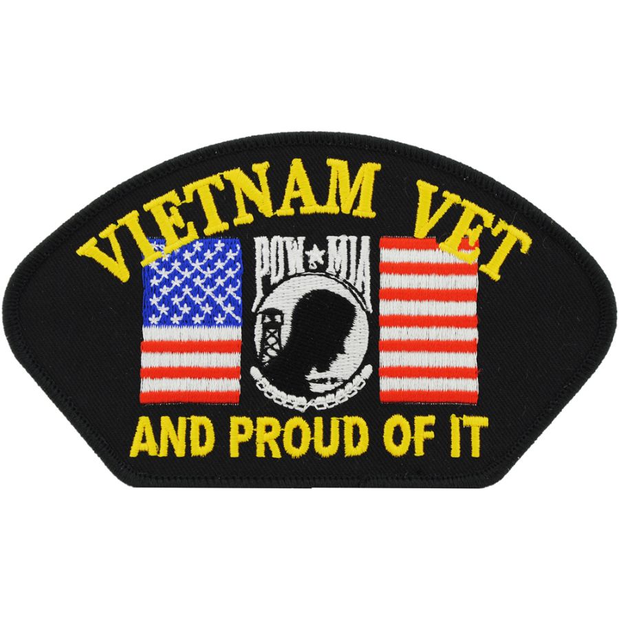 Vietnam Veteran And Proud Of It Hat Front - Embroidered Iron-On Patch ...