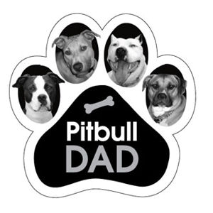 Pitbull Dad - Paw Magnet at Sticker Shoppe