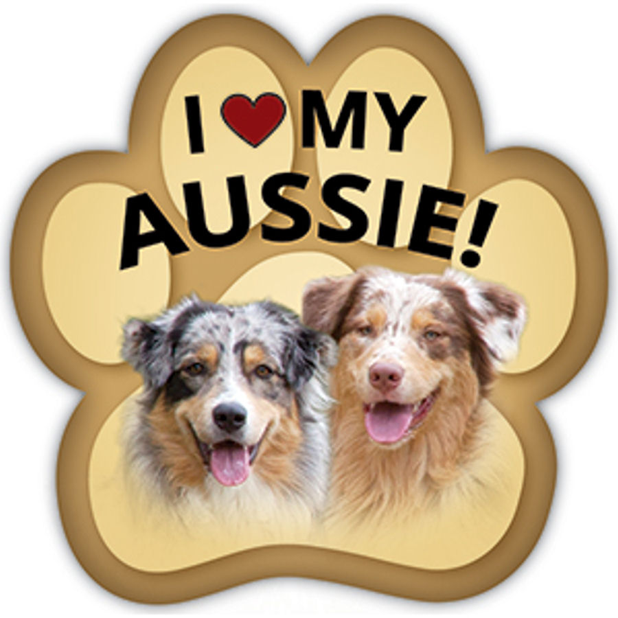 I Love My Aussie - Paw Magnet at Sticker Shoppe