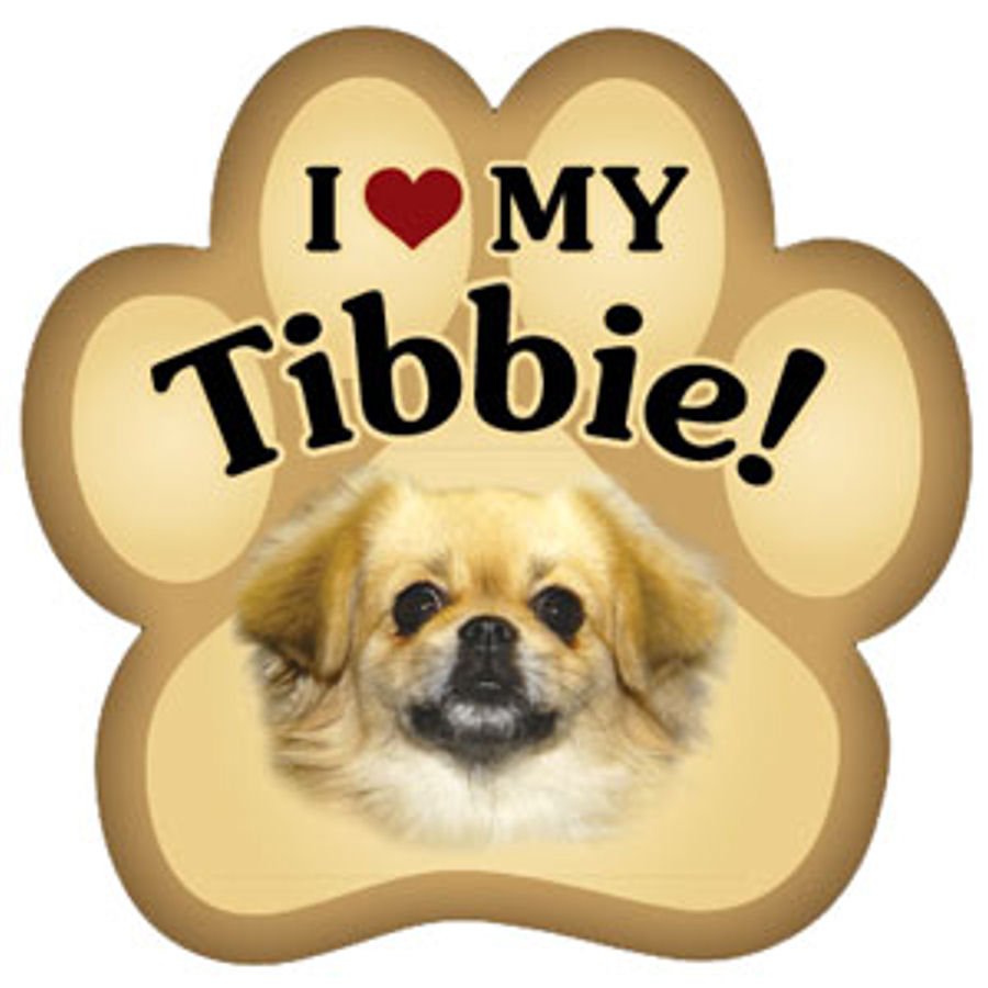 I Love My Tibbie - Paw Magnet at Sticker Shoppe