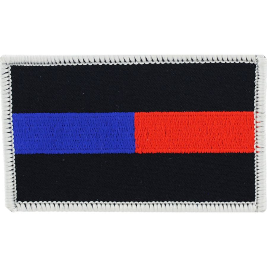 Thin Blue & Red Line - Embroidered Iron On Patch at Sticker Shoppe