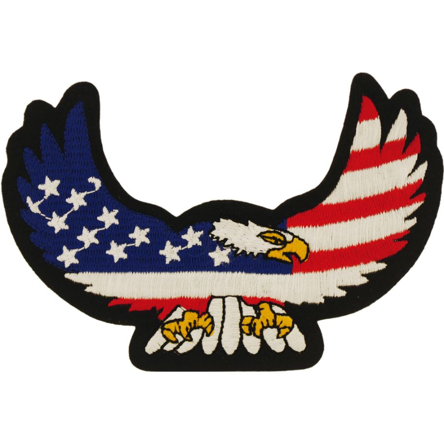 United States of America American Flag Bald Eagle - Embroidered Iron-On ...