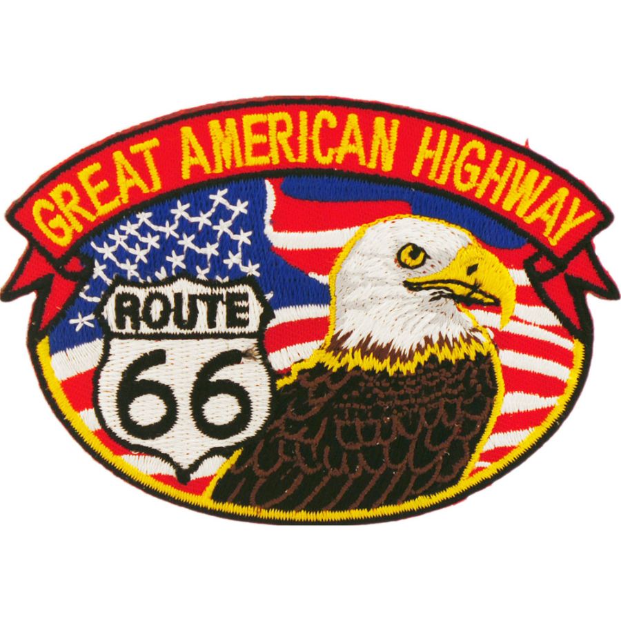 Route Rt. 66 Flag - Great American High Way Embroidered Patch at ...