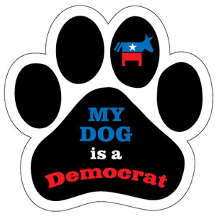 My Dog Is A Democrat - Paw Magnet at Sticker Shoppe