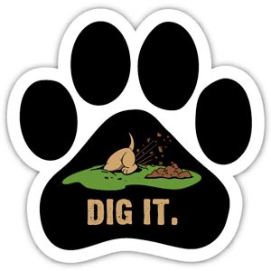 Dogs Dig It - Paw Magnet at Sticker Shoppe