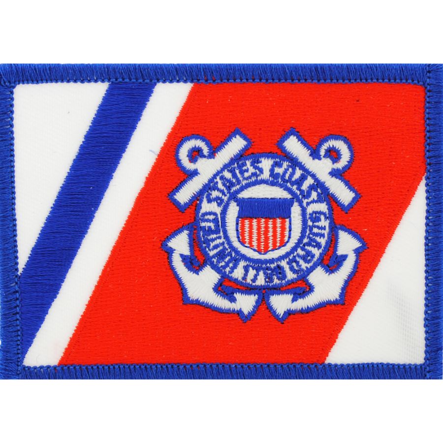 United States Coast Guard Red White & Blue Flag - Embroidered Iron-On ...