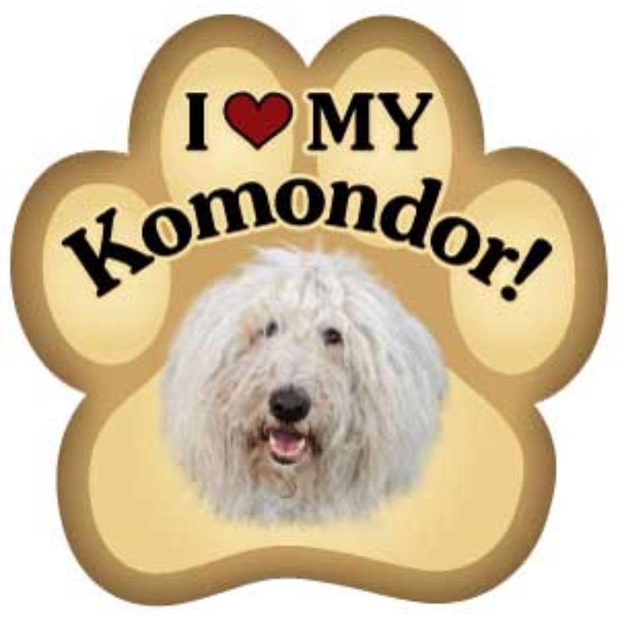 I Love My Komondor - Paw Magnet at Sticker Shoppe