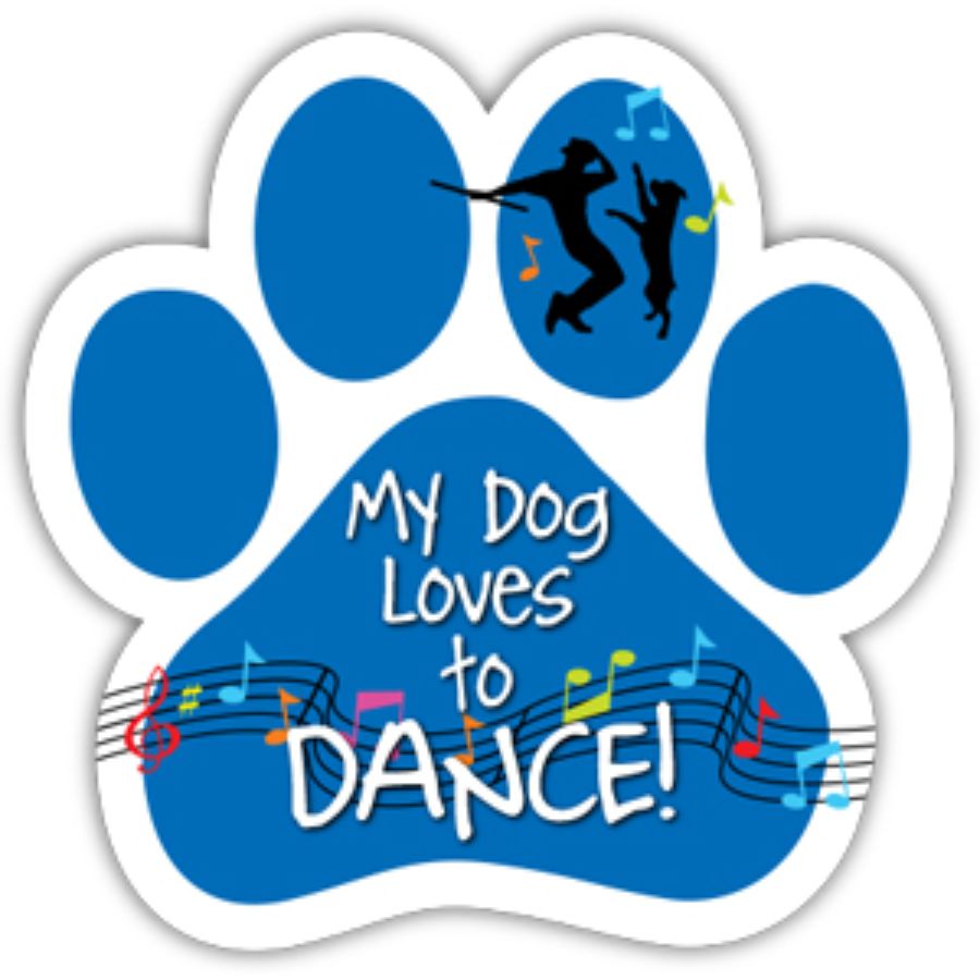 My Dog Loves To Dance - Paw Magnet at Sticker Shoppe