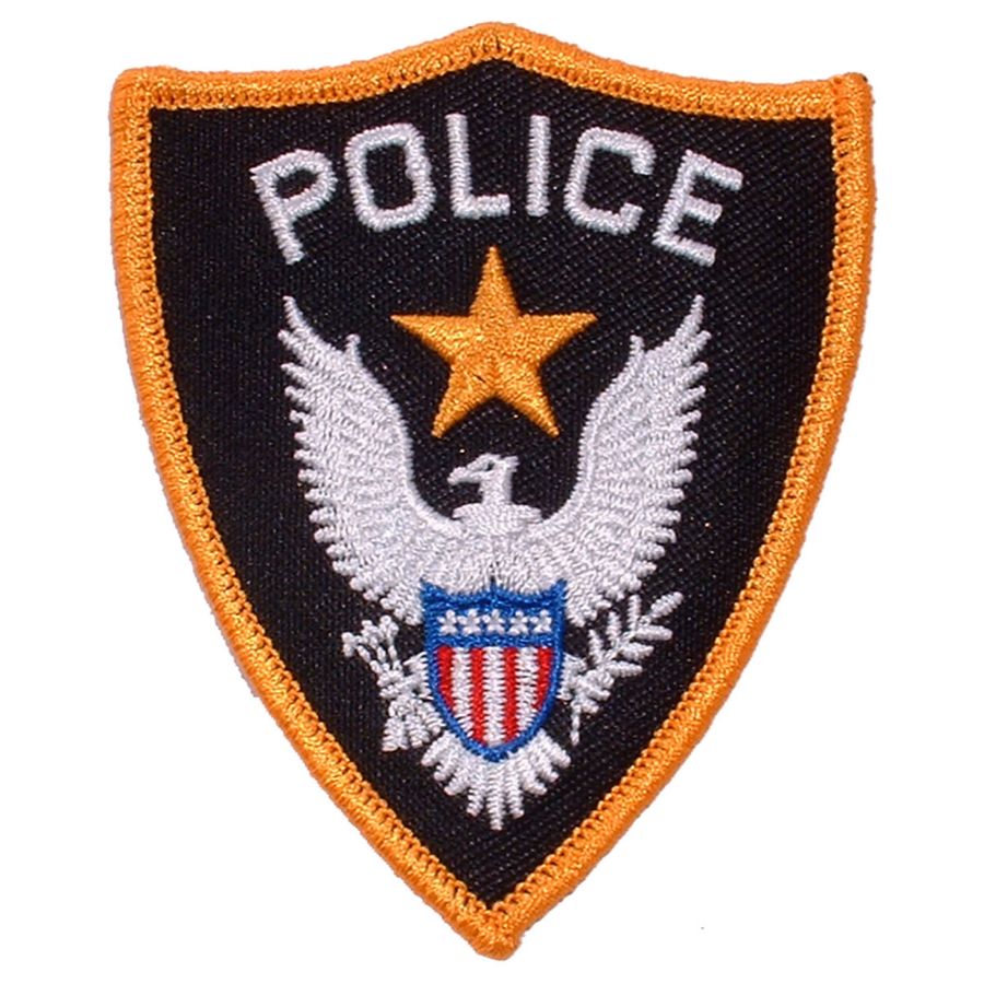 Police Emblem - Embroidered Iron-On Patch at Sticker Shoppe