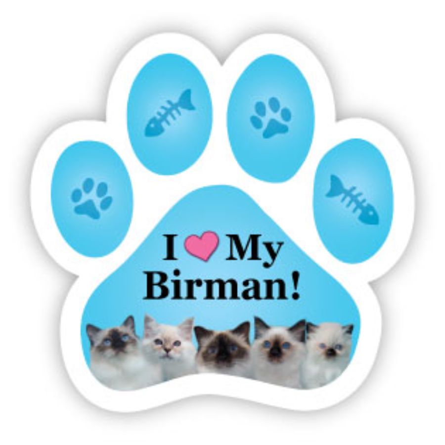 I Love My Birman Cat - Paw Magnet at Sticker Shoppe