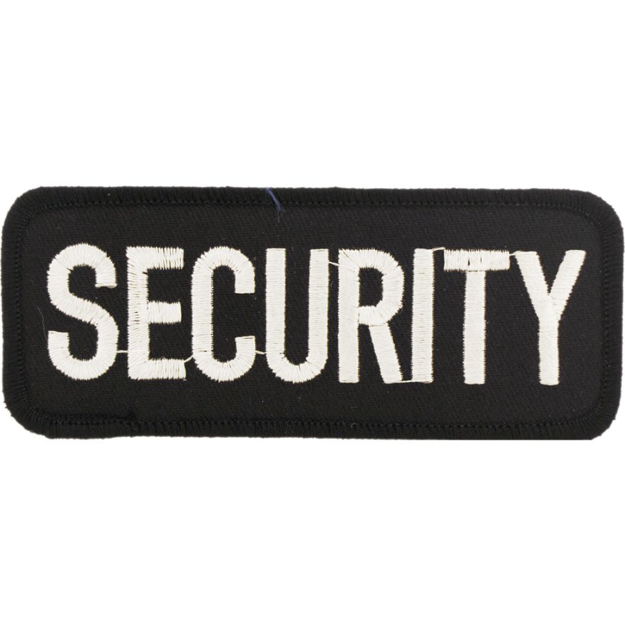 Security Black and White - Embroidered Iron-On Patch at Sticker Shoppe