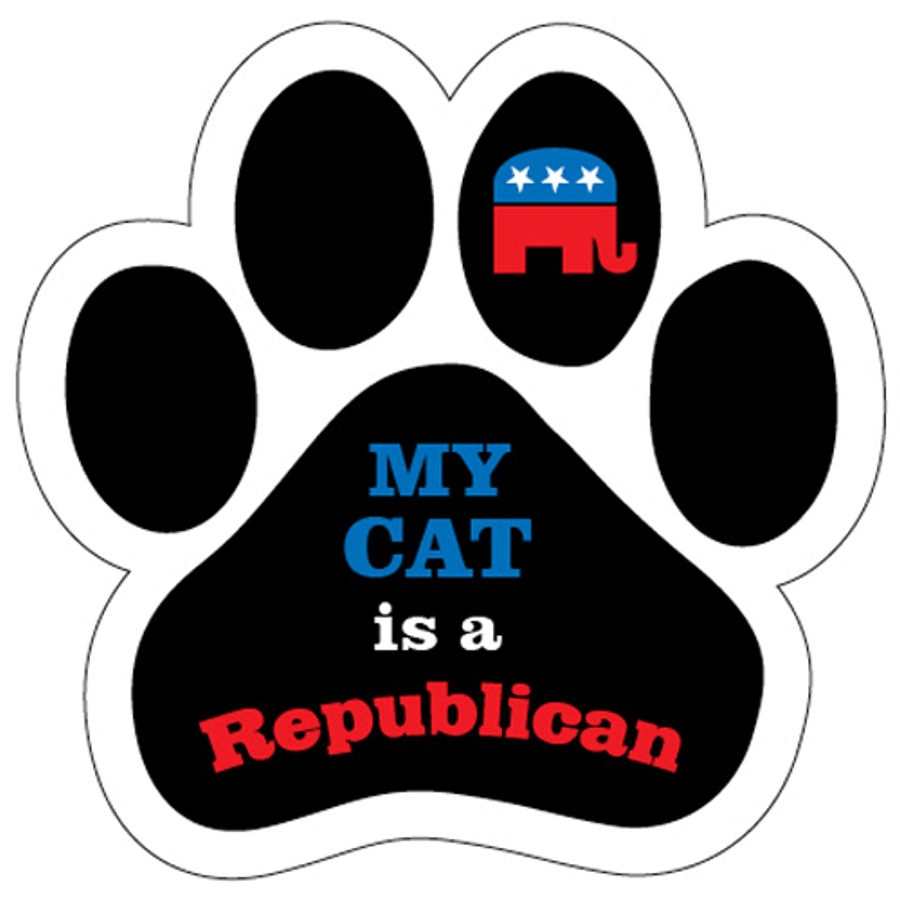 My Cat Is A Republican - Paw Magnet at Sticker Shoppe