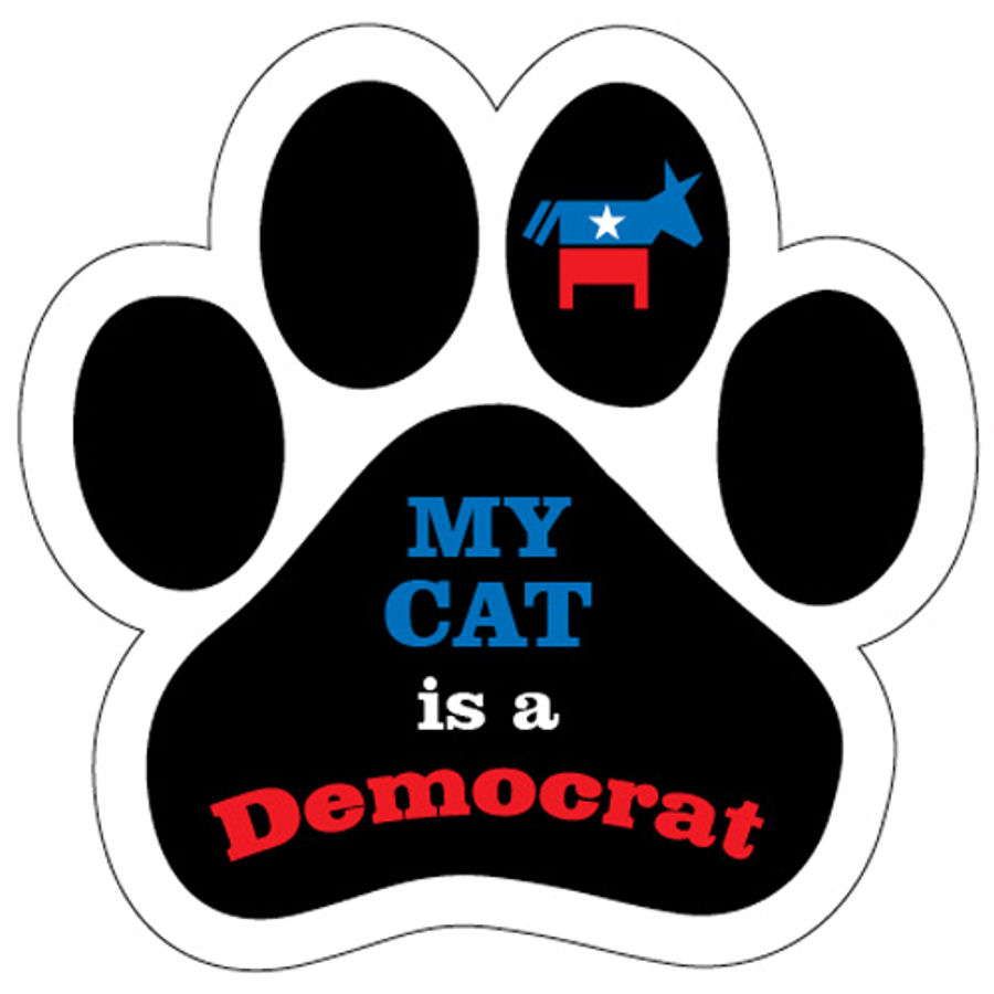 My Cat Is A Democrat - Paw Magnet at Sticker Shoppe