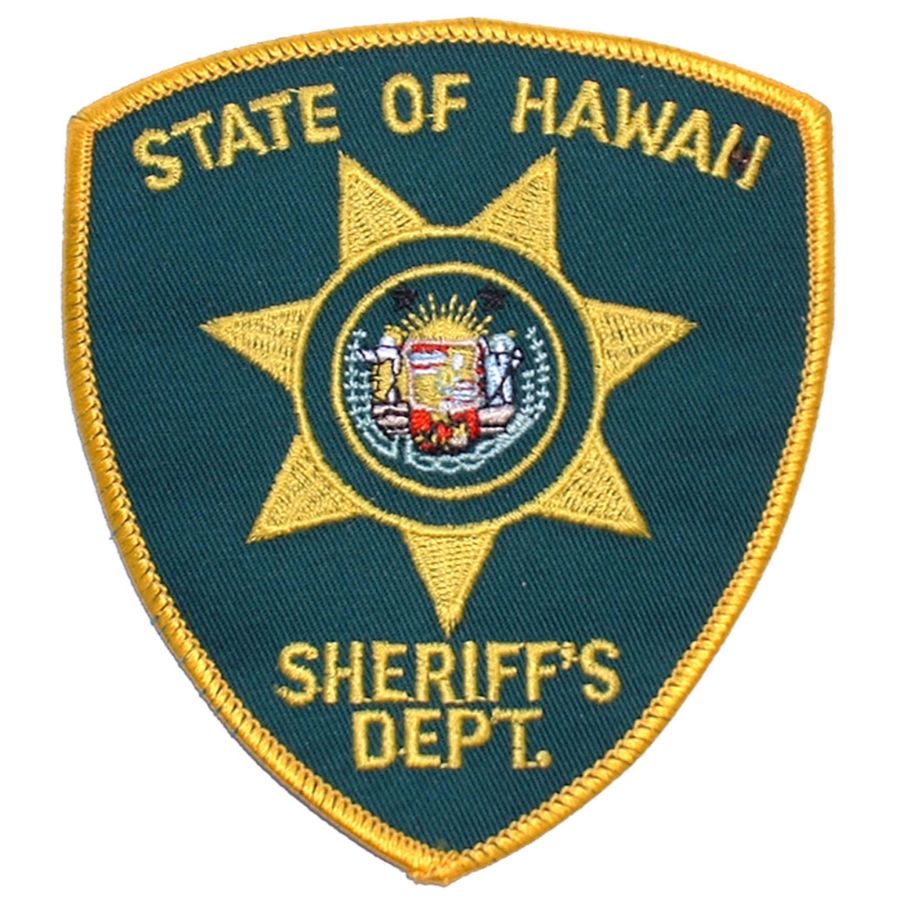State Of Hawaii Sheriffs Department Large - Embroidered Iron-On Patch ...