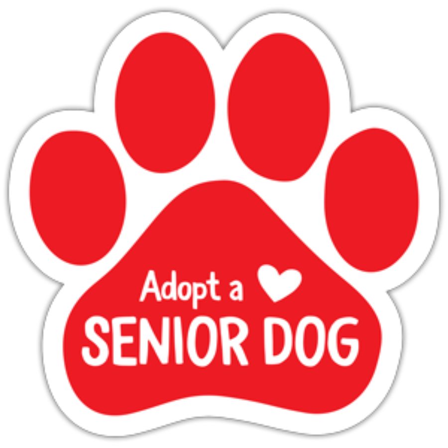 Adopt A Senior Dog - Paw Magnet at Sticker Shoppe