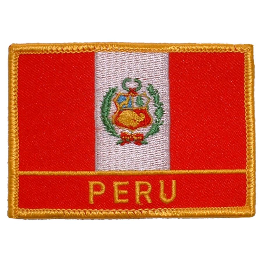 Peru - Flag Embroidered Iron-On Patch at Sticker Shoppe