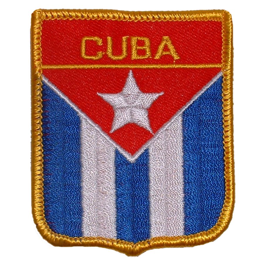Cuba - Flag Shield Embroidered Iron-On Patch at Sticker Shoppe