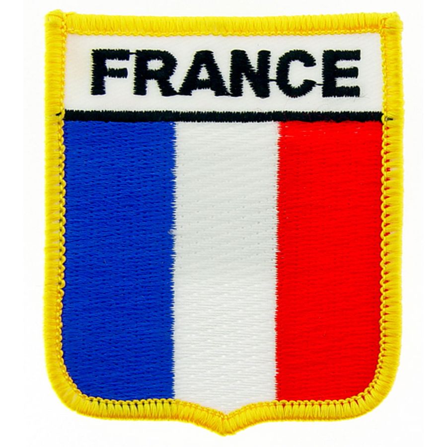 France - Flag Shield Embroidered Iron-On Patch at Sticker Shoppe