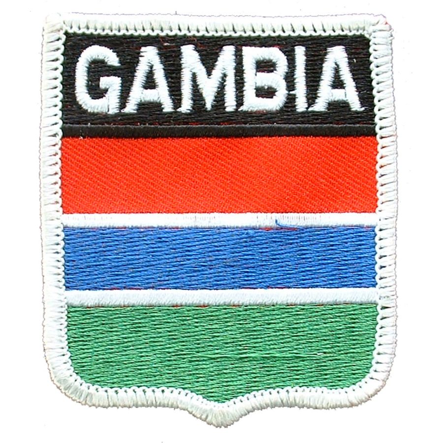 Gambia - Flag Shield Embroidered Iron-On Patch at Sticker Shoppe