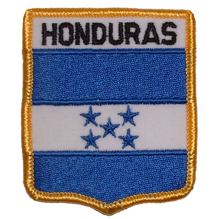 Honduras - Flag Shield Embroidered Iron-On Patch at Sticker Shoppe