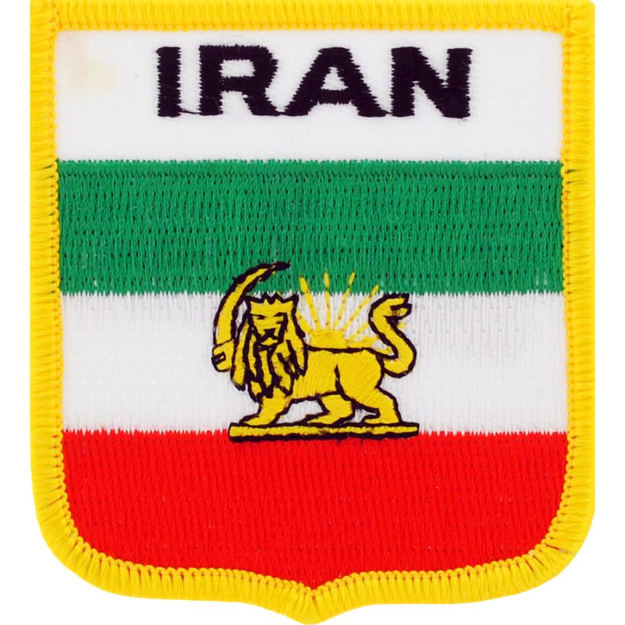 Iran - Flag Shield Embroidered Iron-On Patch at Sticker Shoppe
