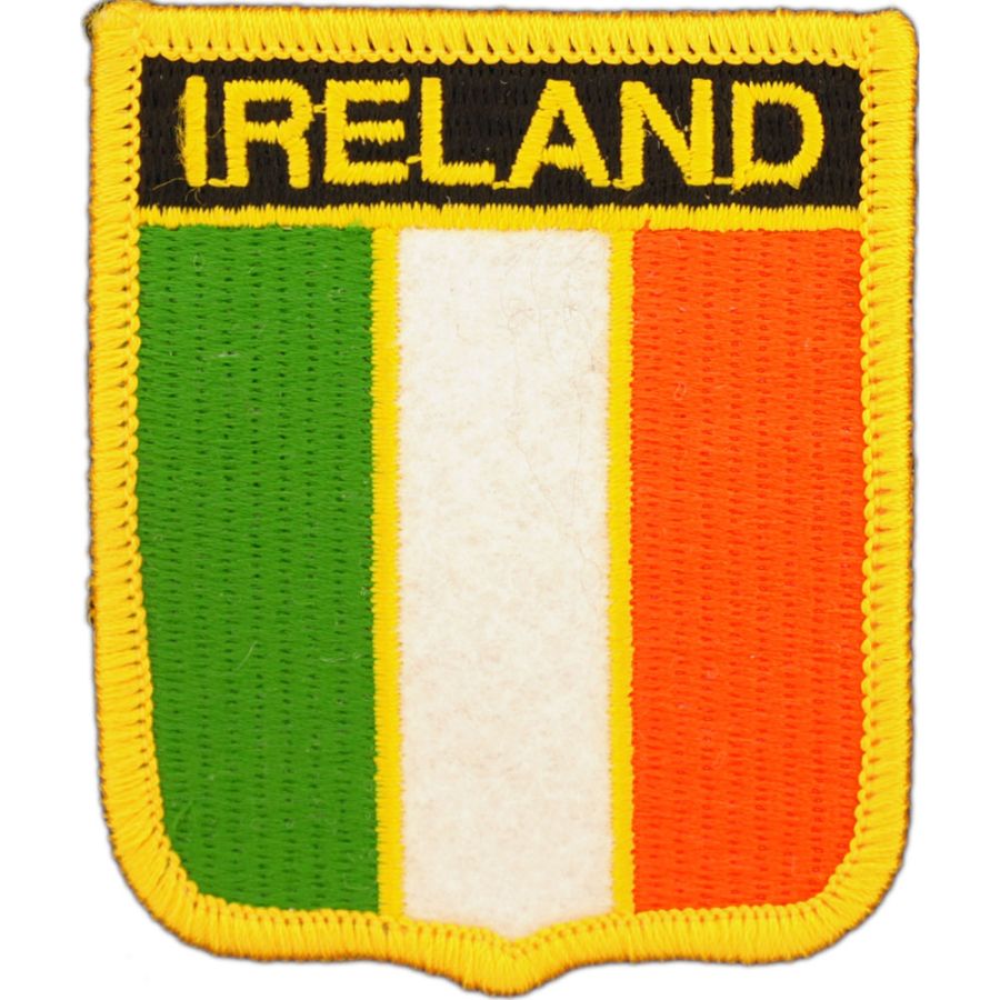 Ireland - Flag Shield Embroidered Iron-On Patch at Sticker Shoppe